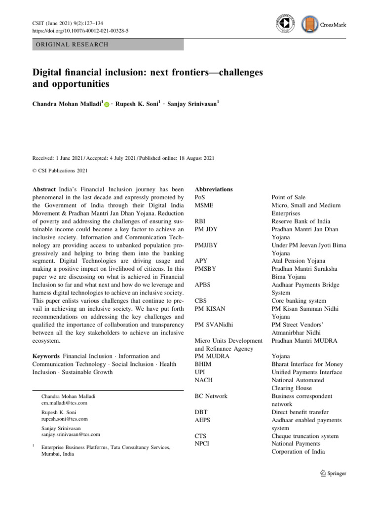 9 Digital Financial Inclusion Next Frontier Challenges | PDF ...