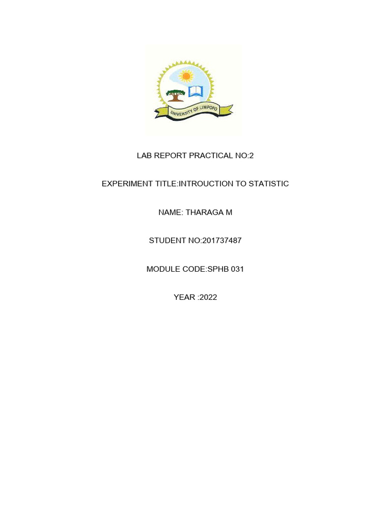 Introduction To Statistic Lab Report | PDF | Statistics | Probability ...
