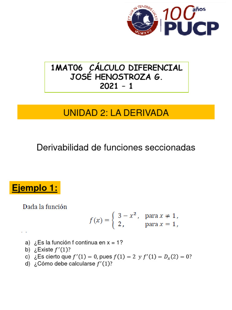 Derivabilidad y Continuidad de Funciones | PDF | Métodos y materiales ...