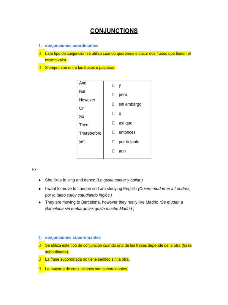 Conjunctions 22-02-2023 | PDF | Lingüística