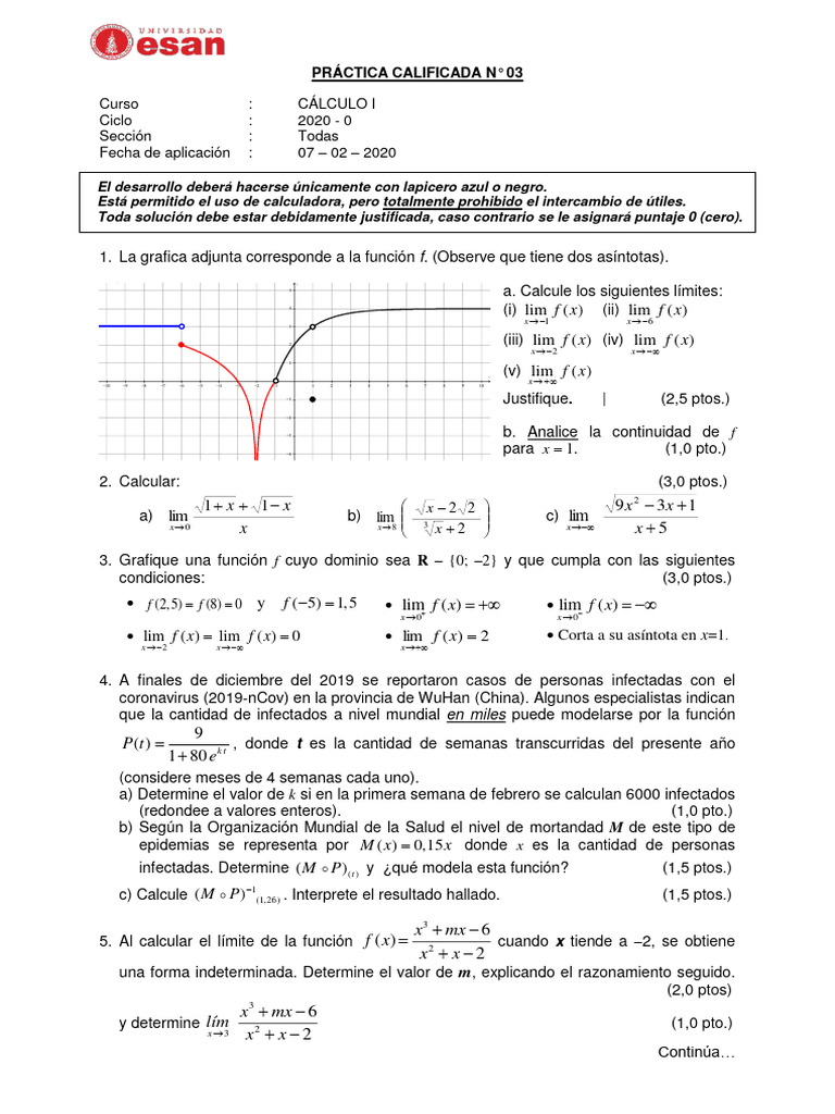 3a Calculo I 2020.0 | PDF