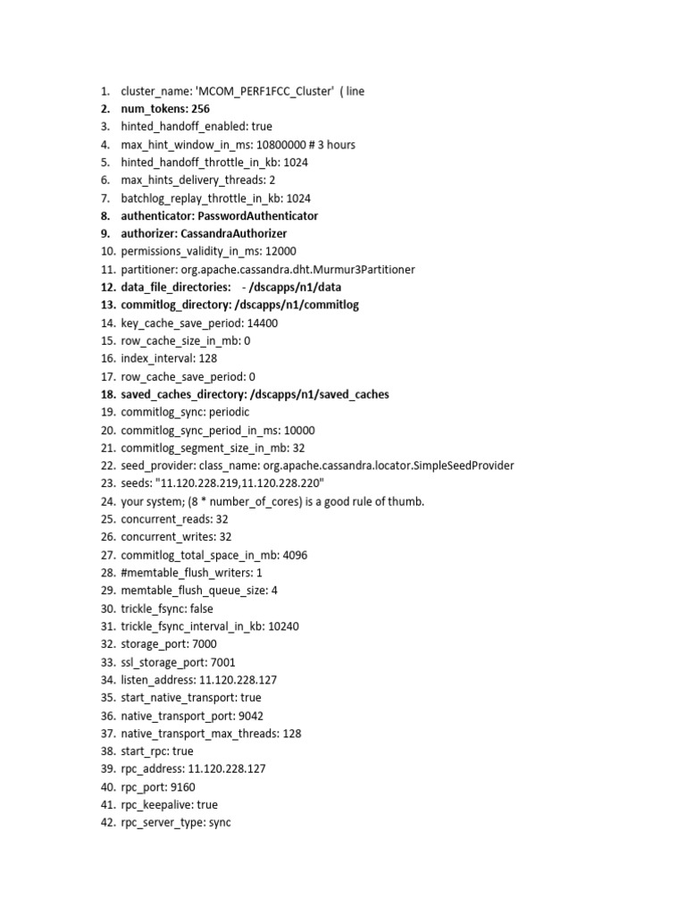 Cassandra - Yaml Config | PDF | Technology & Engineering