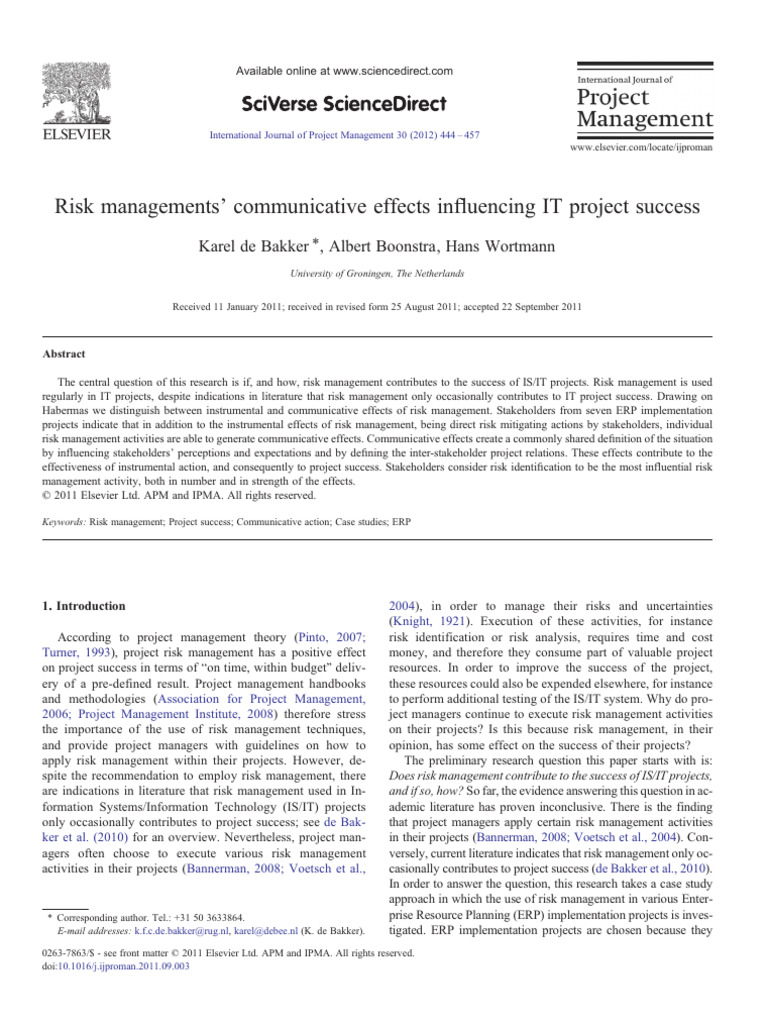 Risk Communication | PDF | Risk | Project Management