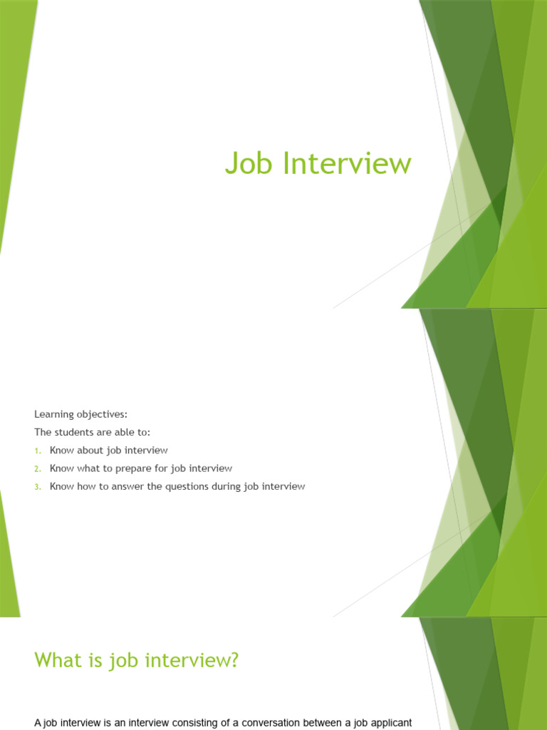 Job Interview Pdf Job Interview Interview