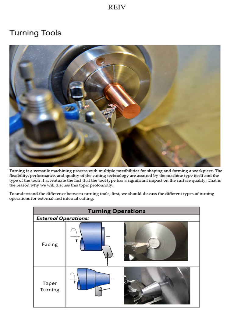 Turning Tools - REIV | PDF | Drilling | Machining