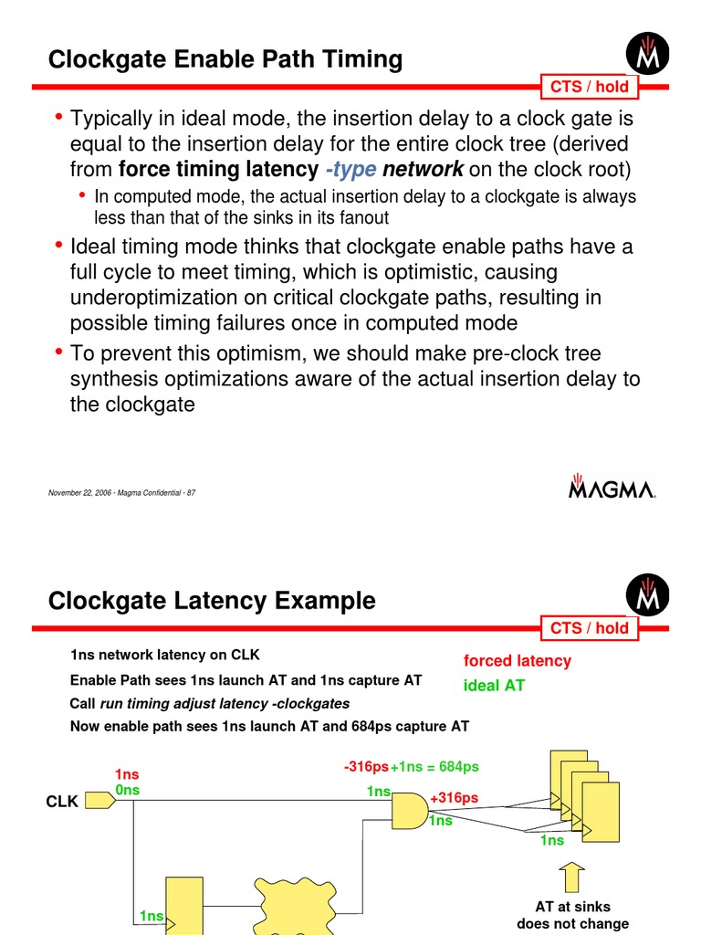 Clockgate Enable Path Timing: - Type | PDF | Latency (Engineering) | Electronic Engineering