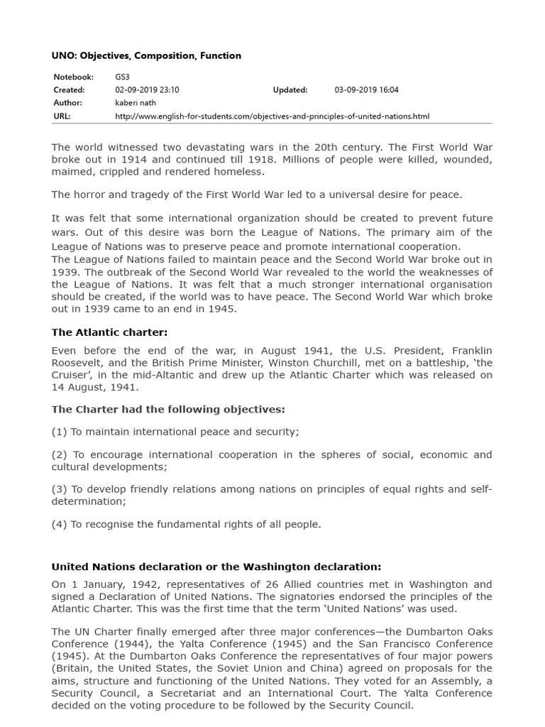 Understanding the United Nations | PDF | United Nations | International ...