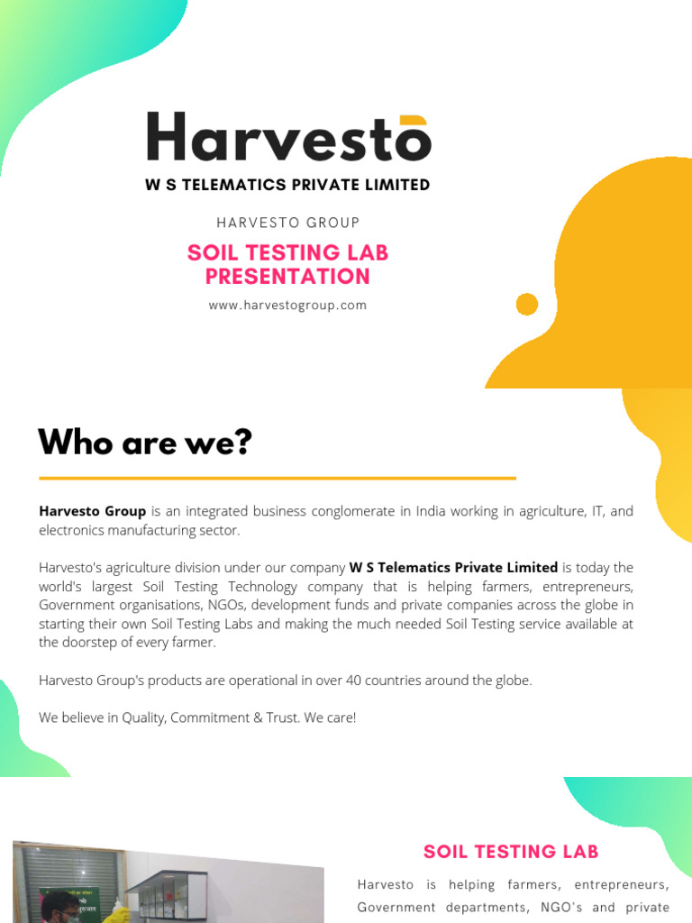 Presentation Harvesto Soil Testing Kit PVT | PDF | Soil | Fertilizer