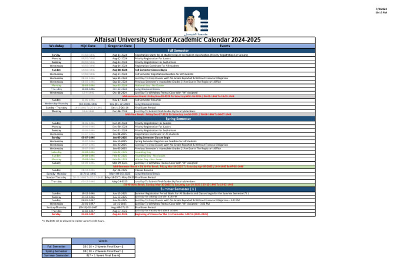 Academic Calender 2024 2025 | PDF | Academic Term | Workweek And Weekend