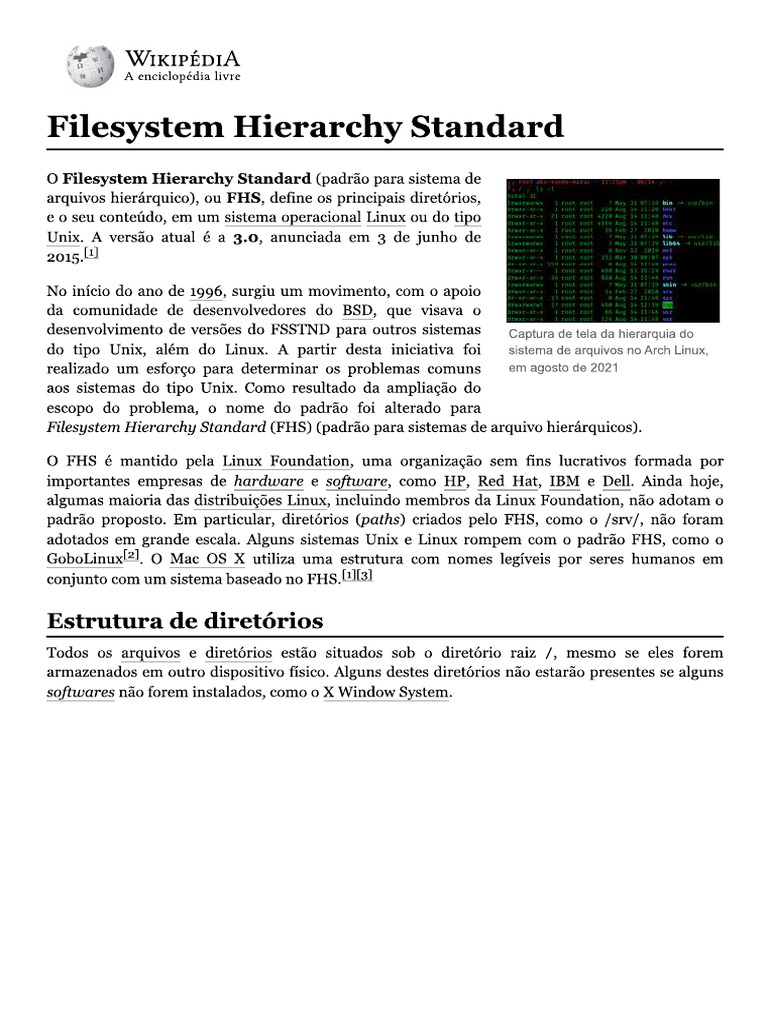 01 - Filesystem Hierarchy Standard | PDF