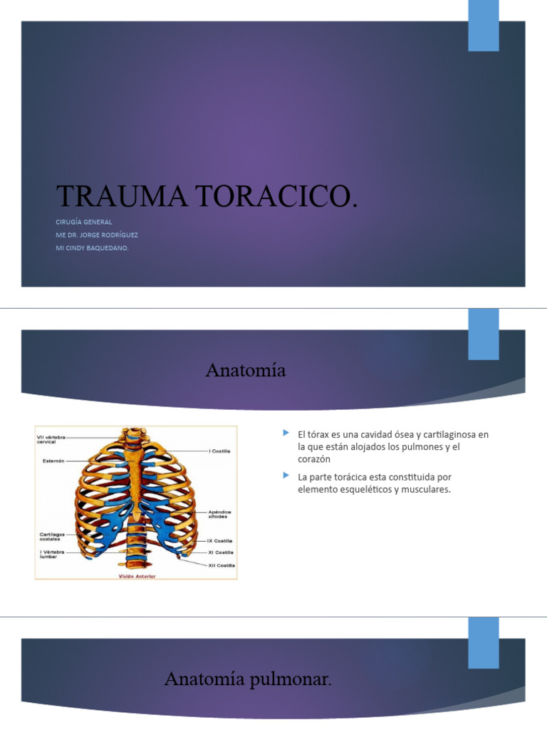 Trauma Toracico | PDF | Tórax | Pulmón