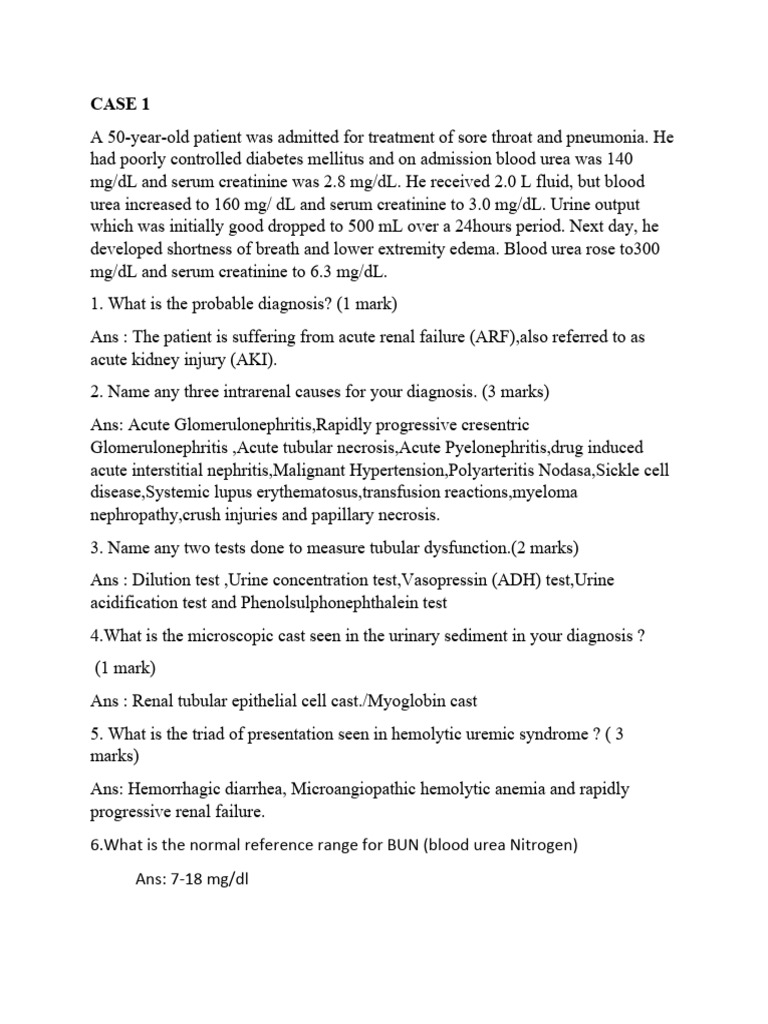 RFT Charts | PDF | Creatinine | Chronic Kidney Disease