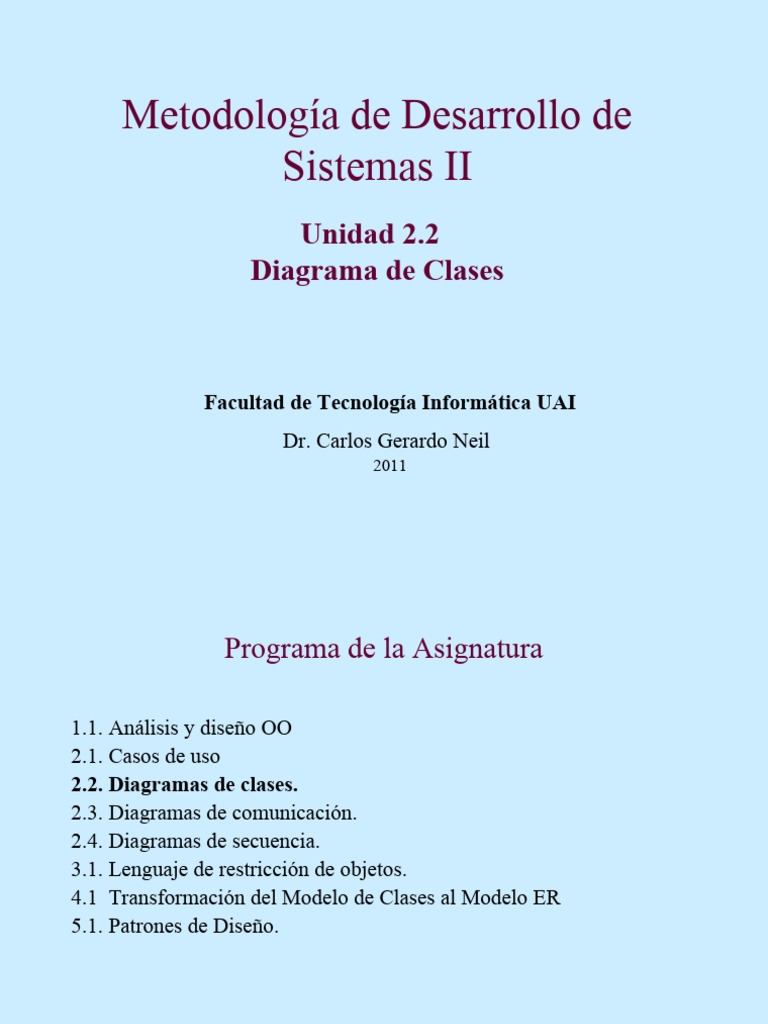 2.2 Diagrama de Clases (2011) | PDF | Objeto (informática) | C