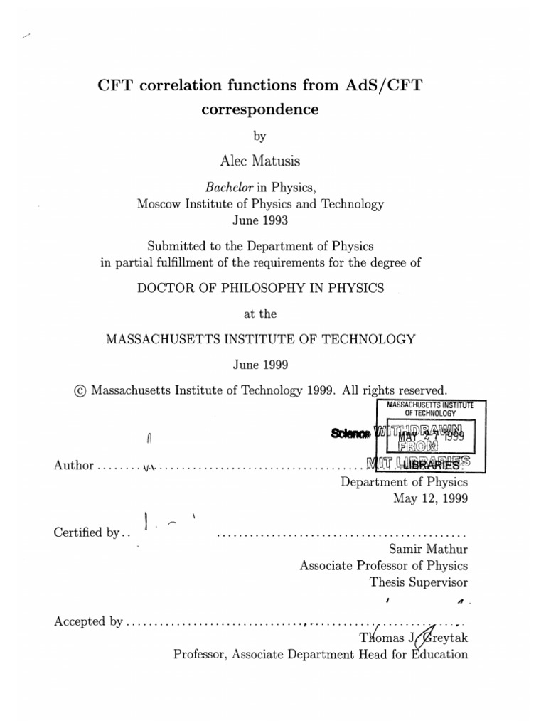 AdS/CFT Correlation Functions Analysis | PDF | Gauge Theory | String Theory