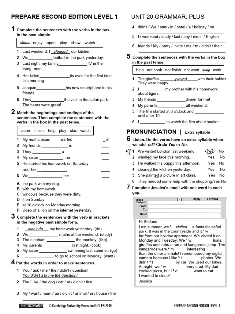 PREPARE 1 Grammar Plus Unit 20 | PDF | Grammar | Languages