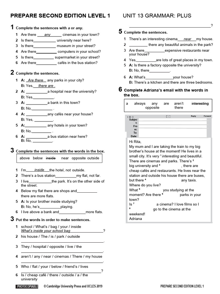 PREPARE 1 Grammar Plus Unit 13 | PDF