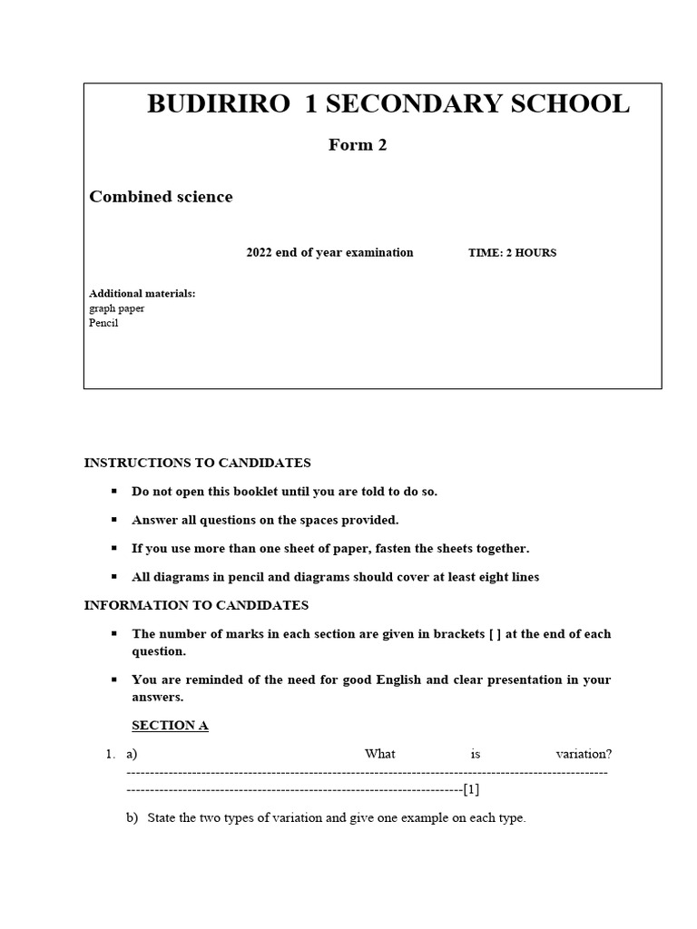 2022 Pp2 End of Year Exam f2 Combined | PDF | Seed | Mains Electricity