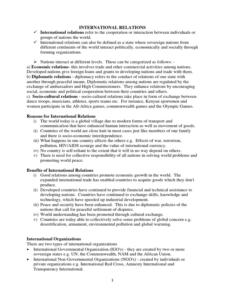 International Relations | PDF | United Nations Security Council | Cold War