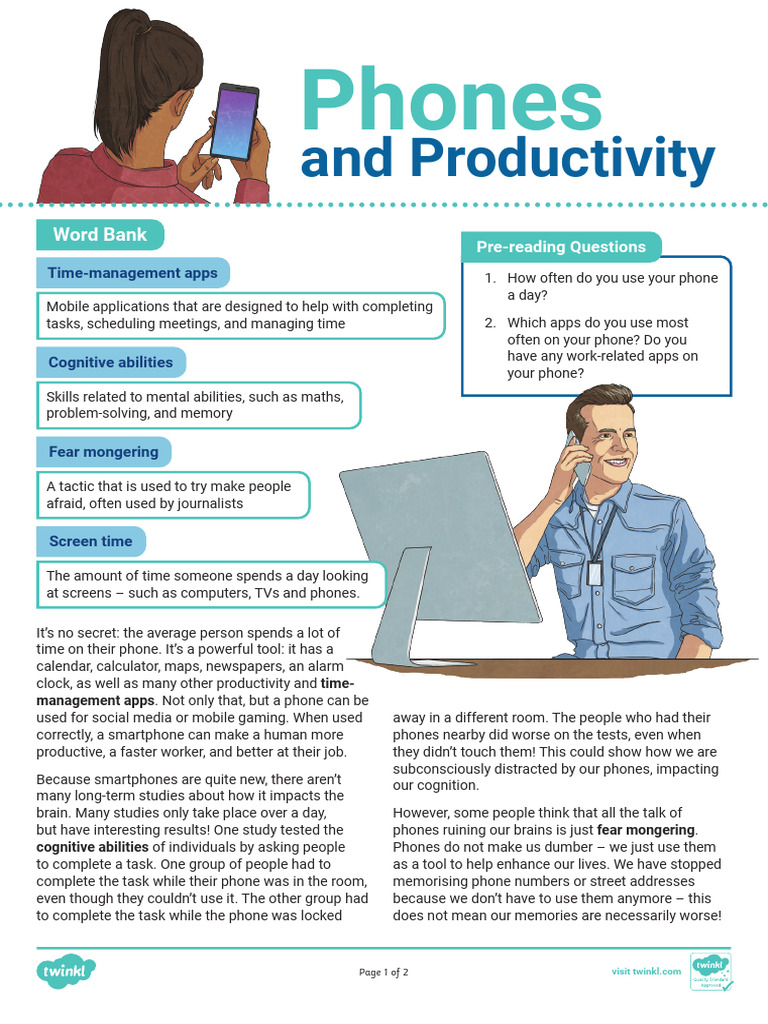 T 1681983615 Esl Workplace Reading Comprehension Smartphone ...