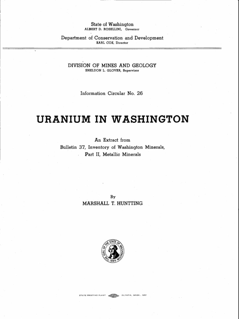 Uranium Occurrences in Washington | PDF | Ore | Rock (Geology)