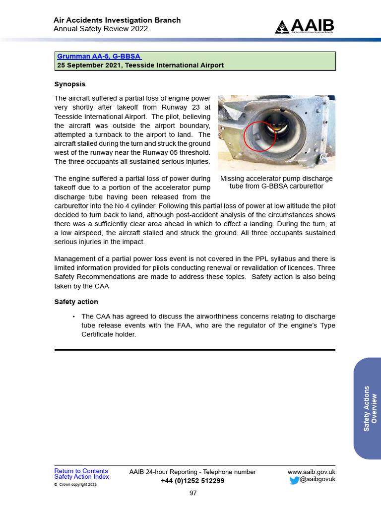 Annual Safety Review 2022: Air Accidents Investigation Branch | PDF ...
