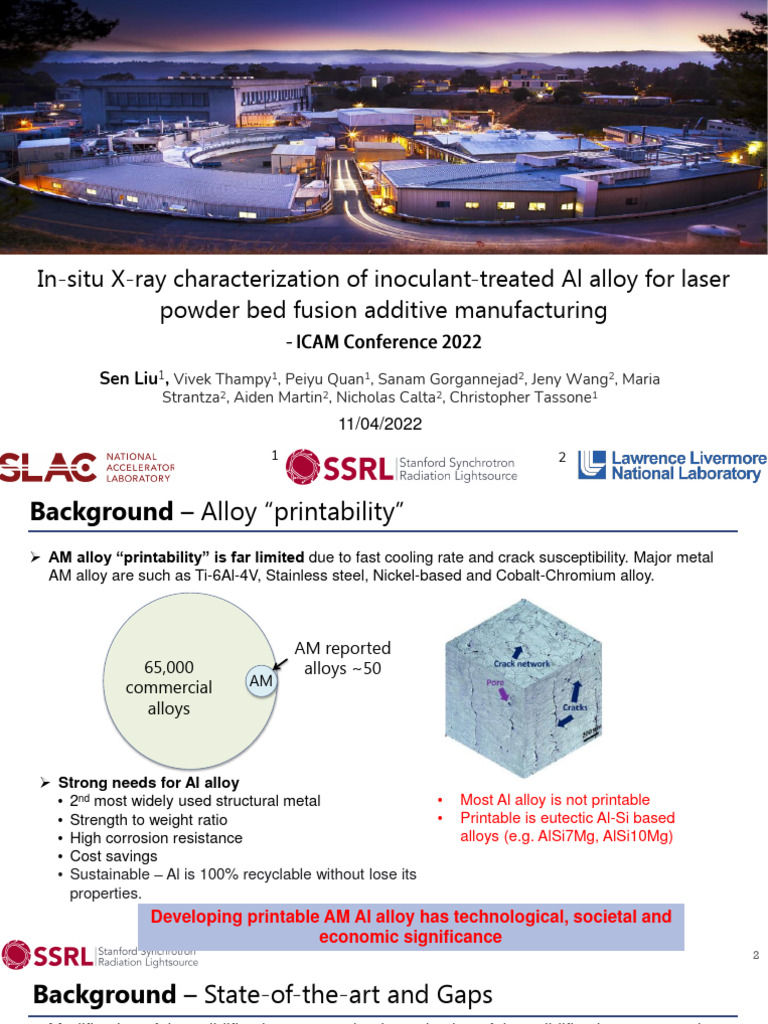 In-situ X-ray Analysis of Al Alloy for PBF | PDF | Titanium | Alloy