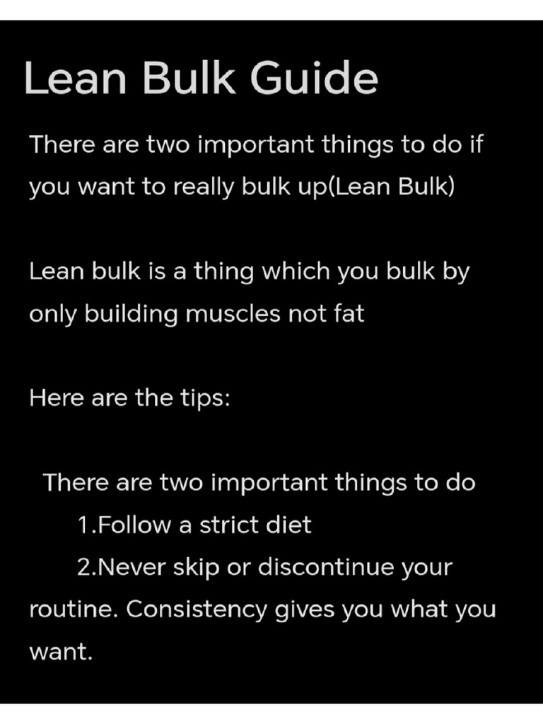 Lean Bulk Guide 1.0 | PDF