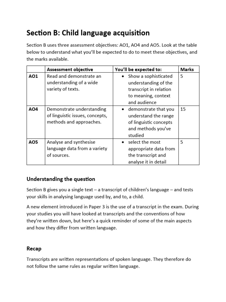 A2 Child Language Acquisition | PDF | Language Acquisition | Linguistics