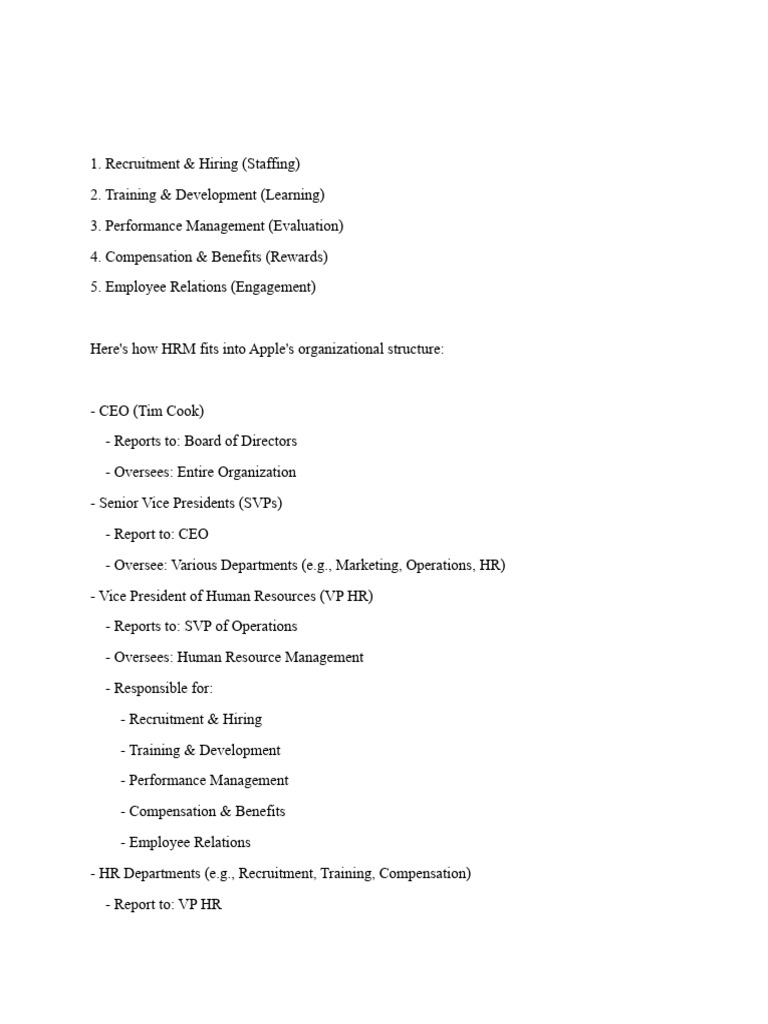 Apple HRM Structure and Functions | PDF