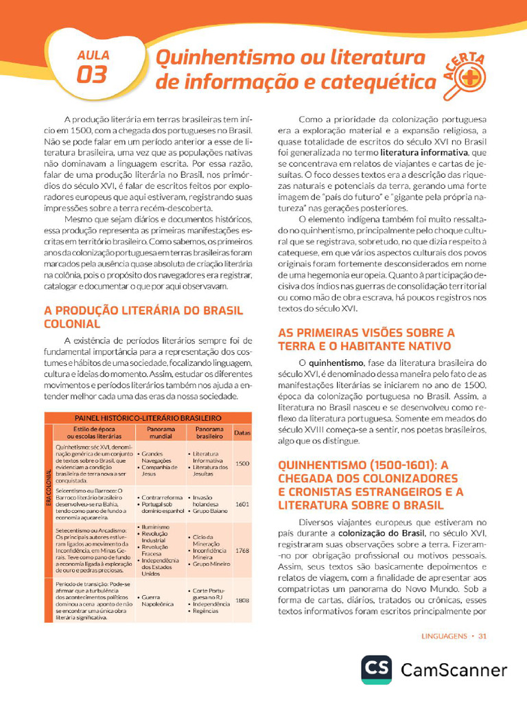 Acerta Mais Enem Literatura | PDF