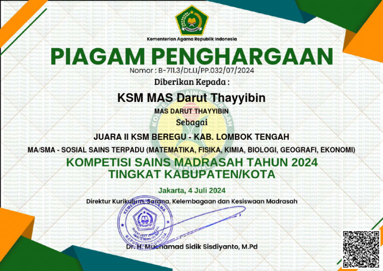 Piagam KSM Mas Darut Thayyibin | PDF