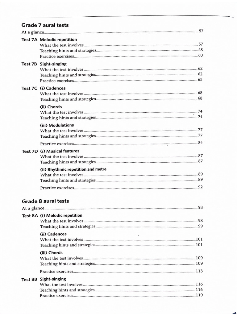 ABRSM Aural Skills - Grade 7 | PDF