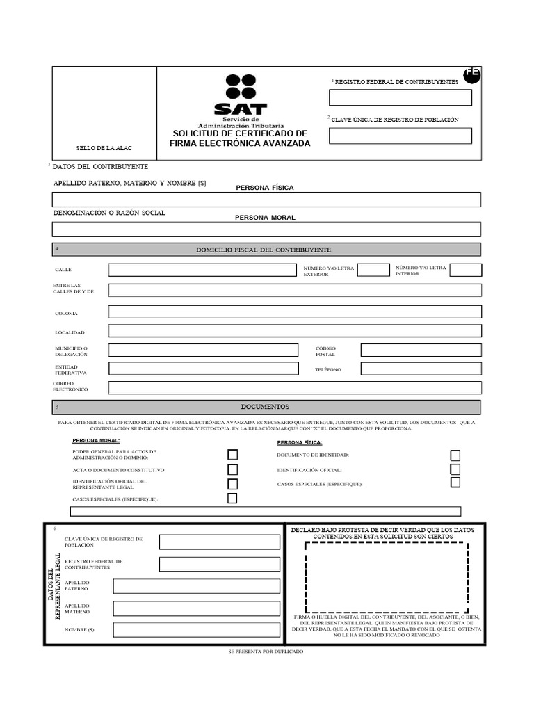 Solicitud de Fiel Representante Legal | PDF | Documento de identidad | Gobierno