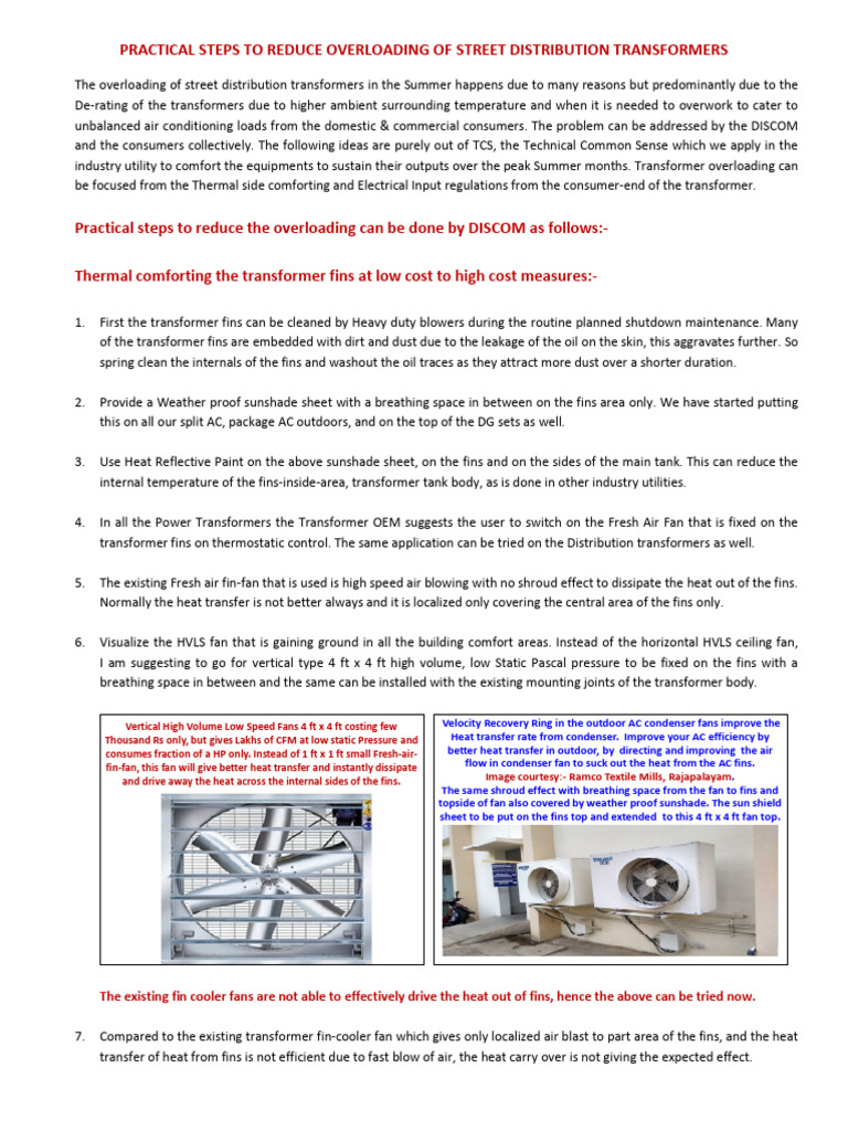 PRACTICAL STEPS TO REDUCE OVERLOADING OF STREET DISTRIBUTION TRANSFORMERS | PDF | Transformer ...