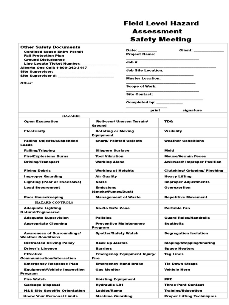 Field Level Hazard Assessment Guide | PDF | Personal Protective ...