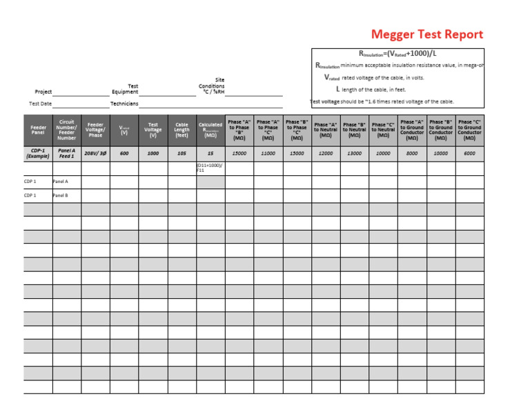 Megger Test Report2 | PDF | Insulator (Electricity) | Electronics