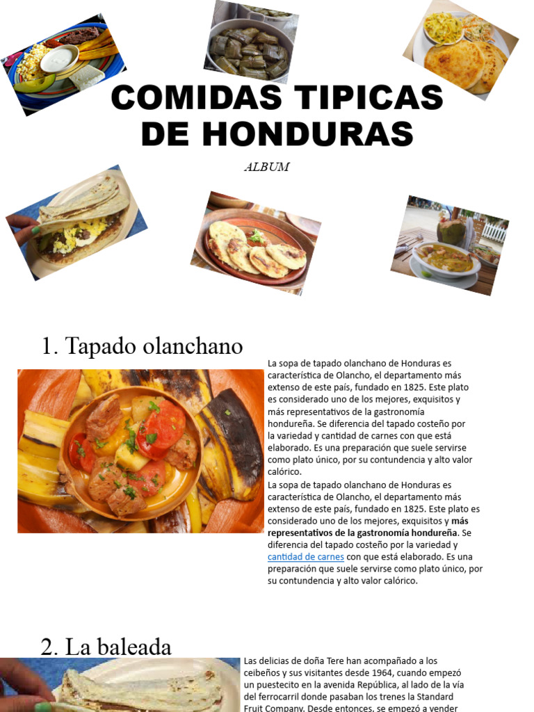 Comidas Típicas de Honduras | PDF | Maíz | Alimentos