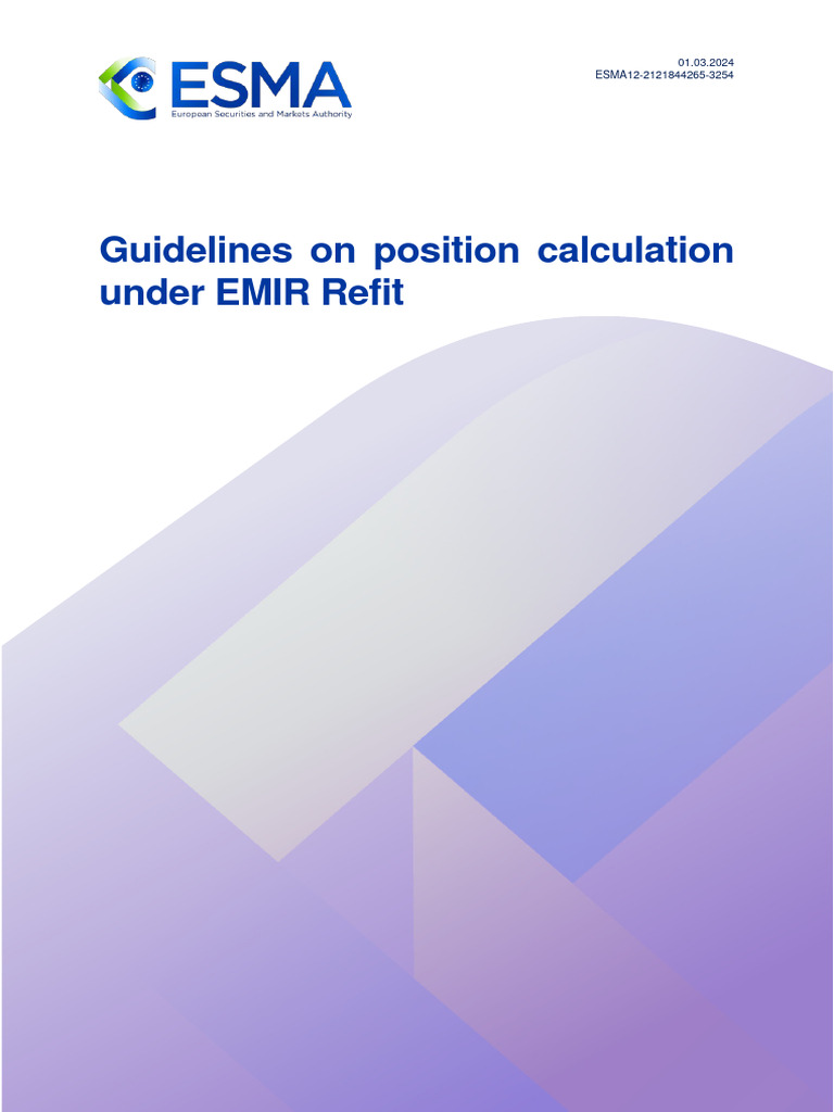 EMIR Refit Position Calculation Guidelines | PDF | Derivative (Finance ...