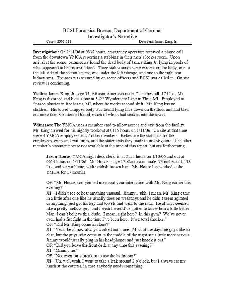 Crime Scene Final | PDF | Crime Scene | Forensic Science