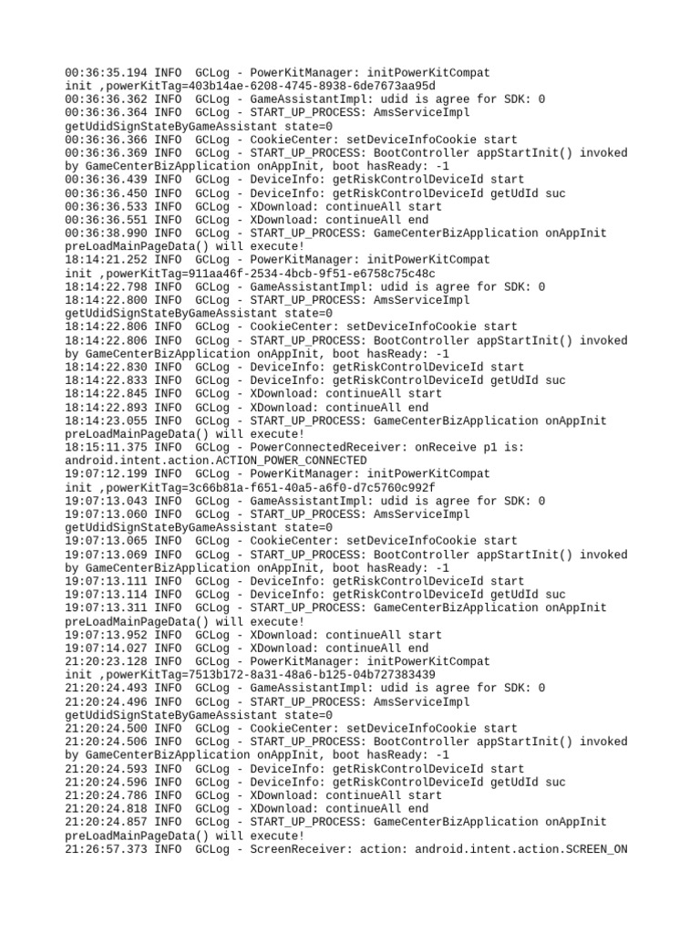 GameCenter App Initialization Logs | PDF | Finance & Money Management | Computers