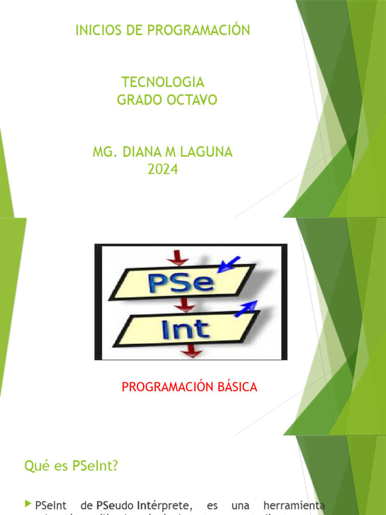 PROGRAMACION Pseint | PDF | Programación de computadoras | Lenguaje de programación