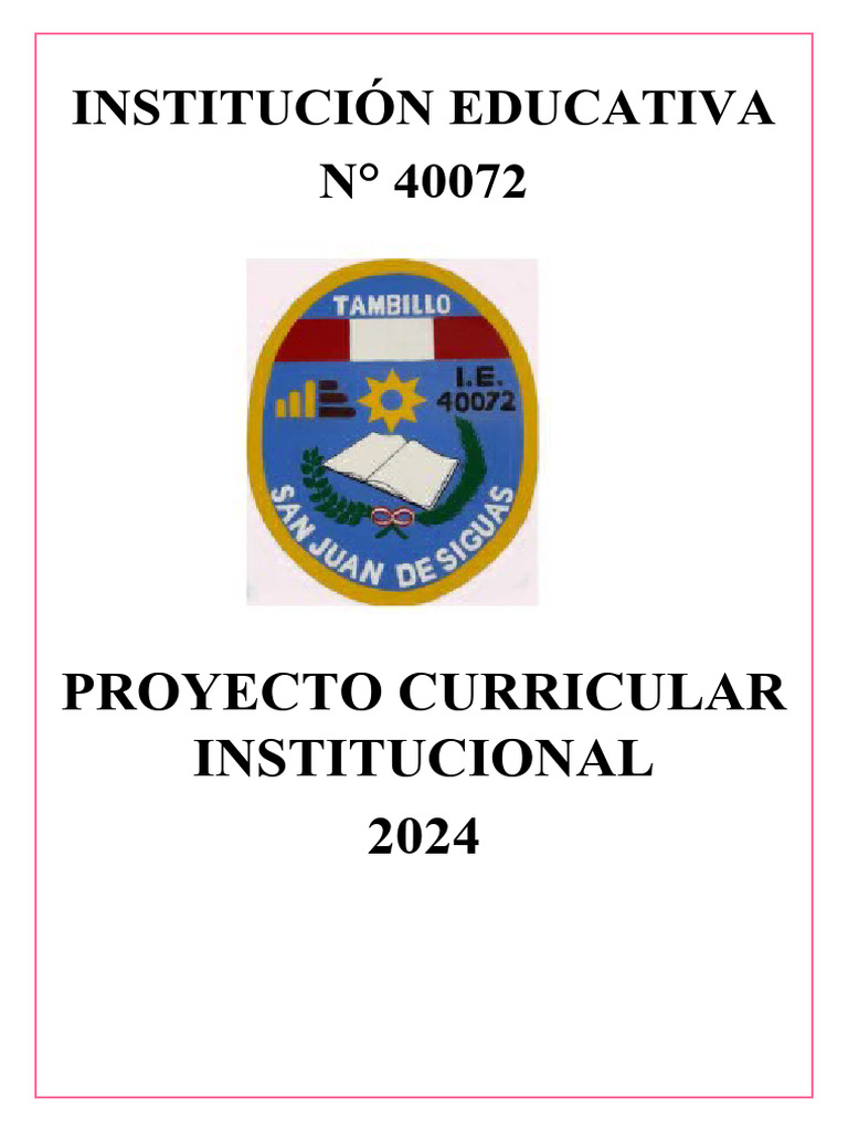 Pcei Ie 40072 2024 | PDF | Plan de estudios | Aprendizaje