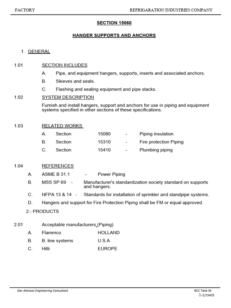 Pipe Hangers and Supports Guide | PDF | Pipe (Fluid Conveyance) | Concrete