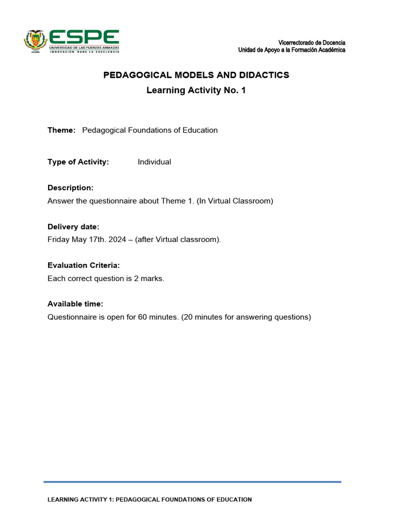 Learning Activity 1 - 202450 | PDF