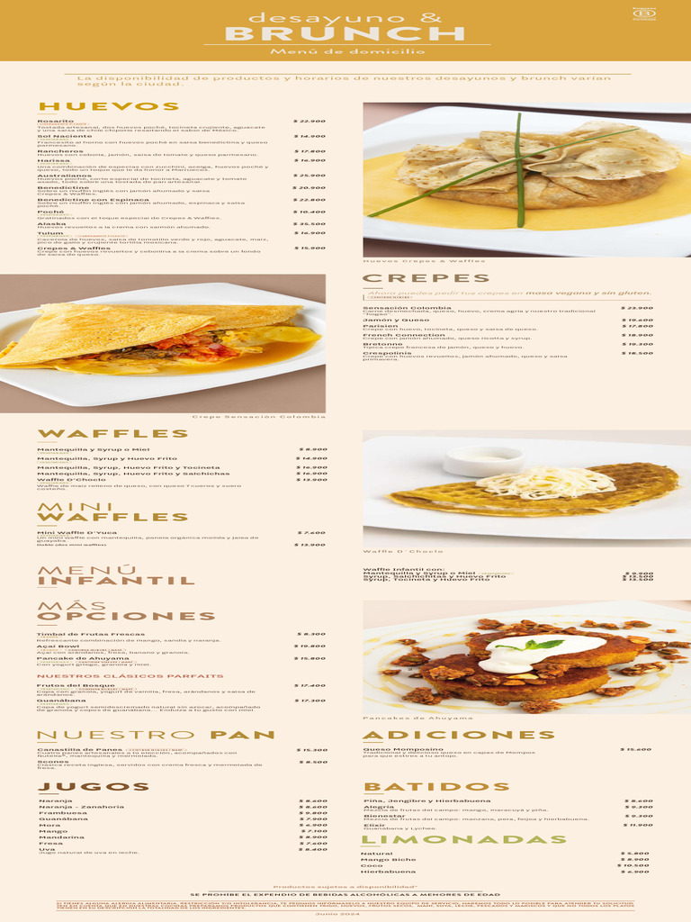 Menu Crepes y Wafles 2024 | PDF | ensalada | Salsa
