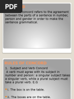Understanding Subject-Verb Concord | PDF | Grammatical Number | Plural