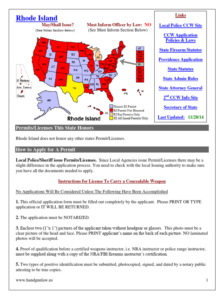 Rhodeisland Gun Law Fact Sheet | PDF | Concealed Carry | Concealed ...