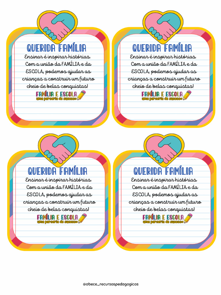 Cartão Reunião de Pais | PDF