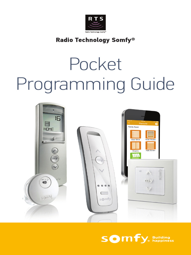 Pocket Programming Guide: Radio Technology Somfy® | PDF | Radio | Manufactured Goods