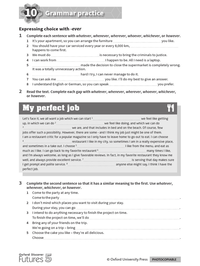 Grammar Practice: Using -ever Words | PDF